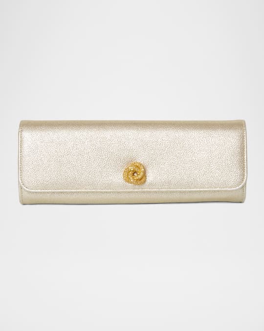 MICHELLE WILHITE Mini Robbie Metallic Flap Clutch Bag | Neiman Marcus