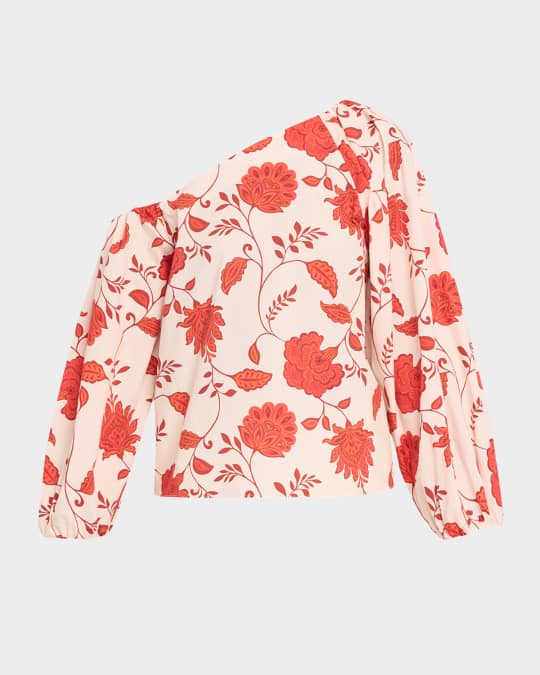 Tanya Taylor Tabitha Floral One-Shoulder Top | Neiman Marcus