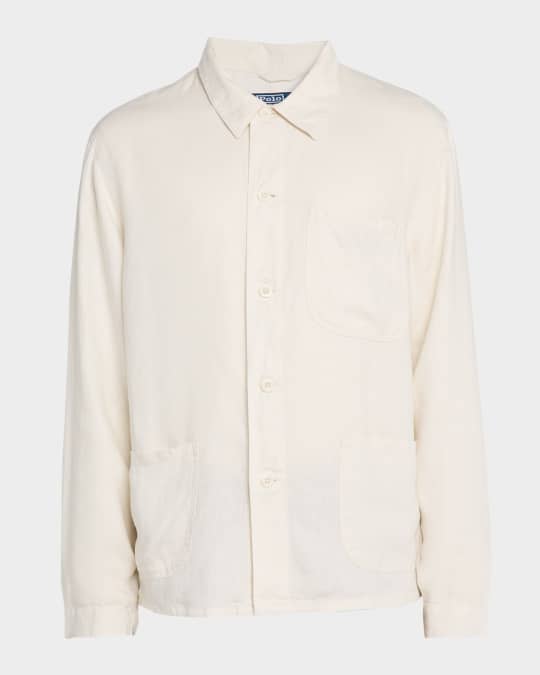 Polo Ralph Lauren Men's Linen Utility Jacket | Neiman Marcus
