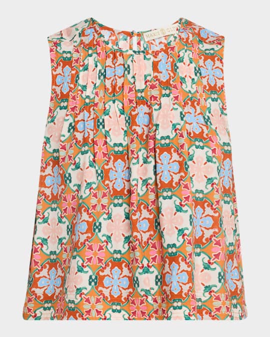 Marie Oliver Letta Pleated Tank Top | Neiman Marcus