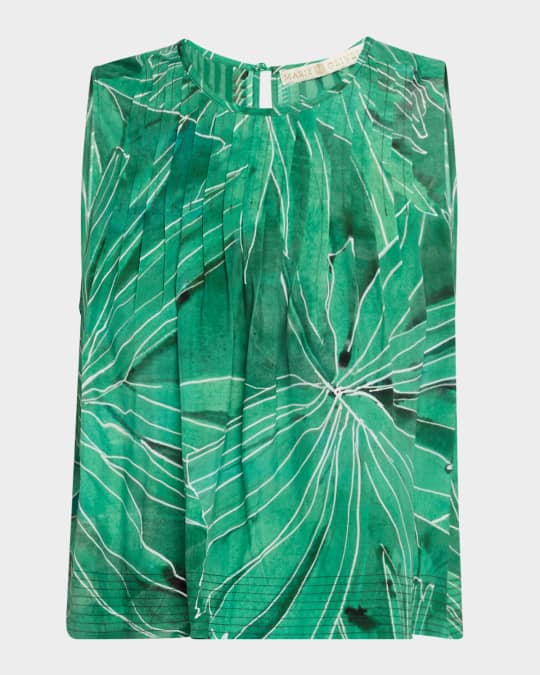 Marie Oliver Letta Pleated Tank Top | Neiman Marcus