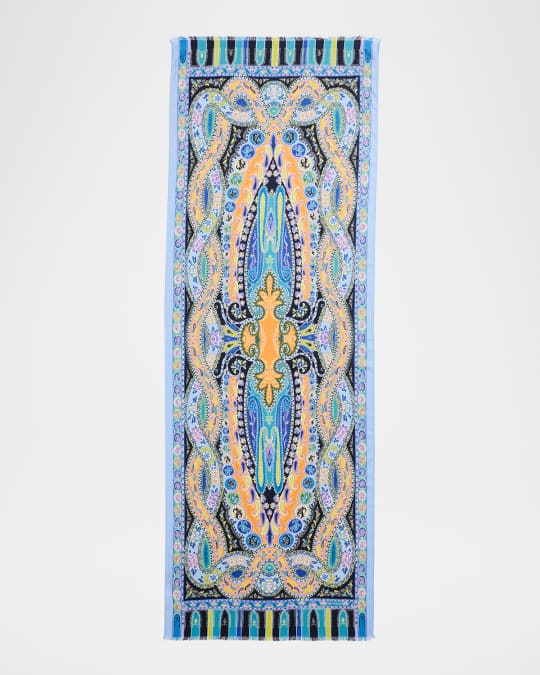 Etro Paisley Wool-Silk Scarf | Neiman Marcus