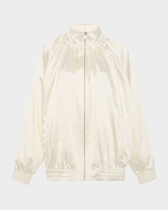 Rosetta Getty Duchesse Satin Track Jacket | Neiman Marcus