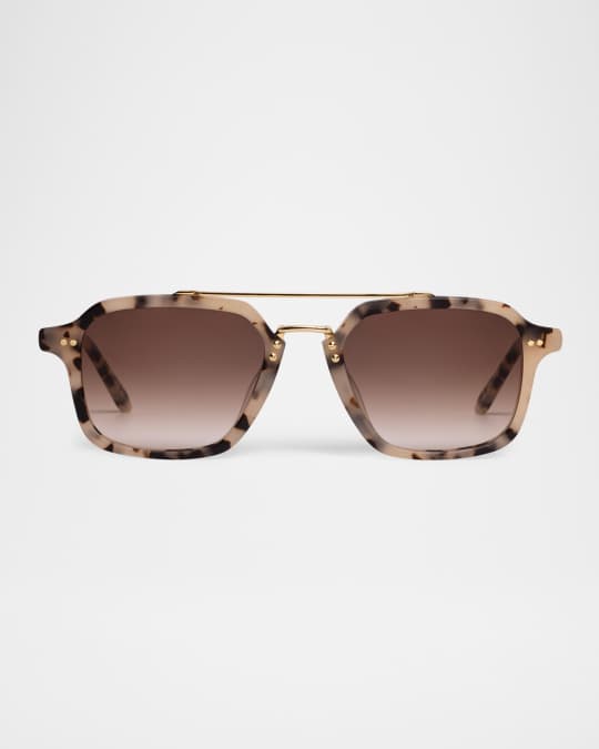 KREWE Colton Acetate & Stainless Steel Aviator Sunglasses | Neiman Marcus