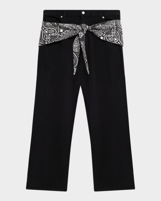 EZR Men's Straight Baggy-Fit Bandana Waist Jeans | Neiman Marcus