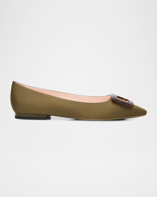 Roger Vivier Gommettine Grosgrain Turtle Flats | Neiman Marcus