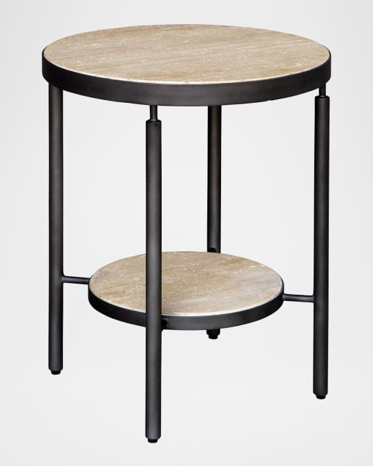 Dauntless Travertine Side Table | Neiman Marcus