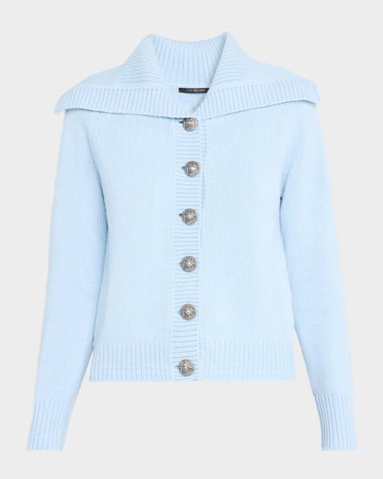 Kobi Halperin Emmet Spread-Collar Knit Sweater | Neiman Marcus
