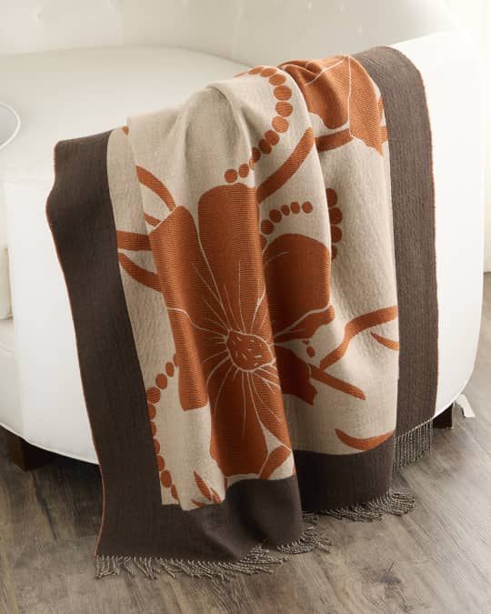 Sand River Cashmere & Yak Wool Reversible Jacquard Throw, 50" x 70 ...
