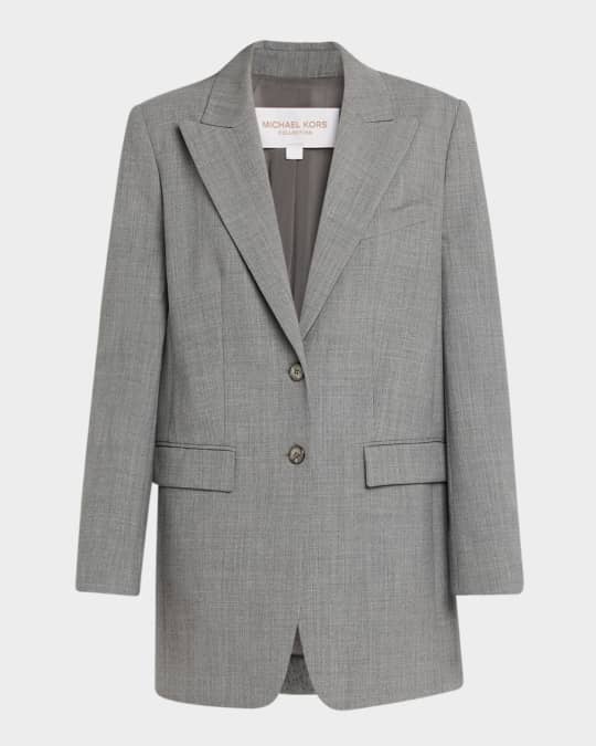 Michael Kors Collection Single-Breasted Boyfriend Blazer | Neiman Marcus