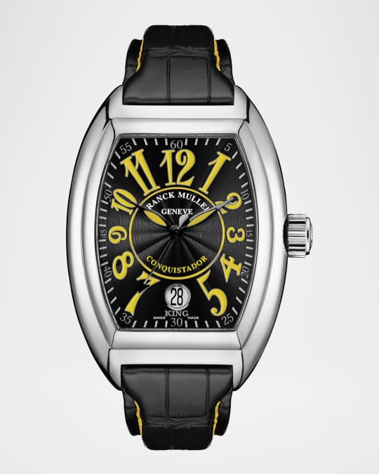 Franck Muller Men's Conquistador Watch with Black Dial and Yellow ...