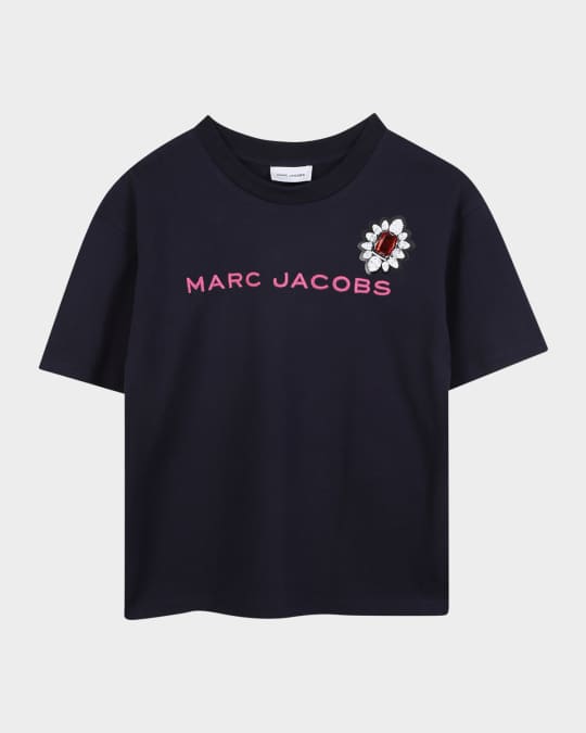 Marc Jacobs Girl's Jewel Applique Logo T-Shirt, Size 4-6 | Neiman Marcus