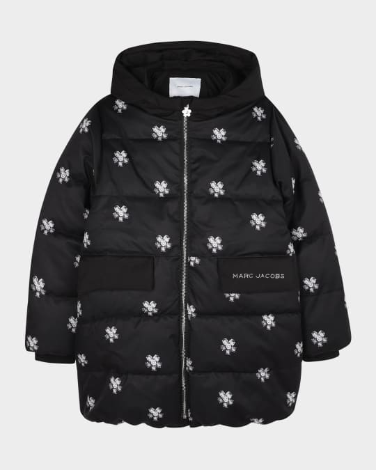 Marc Jacobs Girl's Puffer Jacket With Jewels Print, Size 4-6 | Neiman ...