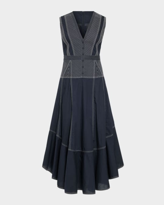 Ramy Brook Grega V-Neck Midi Dress | Neiman Marcus