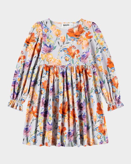 Molo Girl's Camie Floral Cotton Dress, Size 7-10 | Neiman Marcus