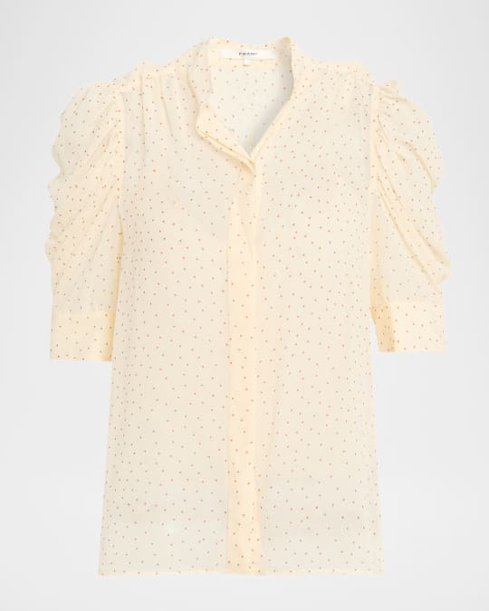 FRAME The Gillian Polka-Dot Top | Neiman Marcus