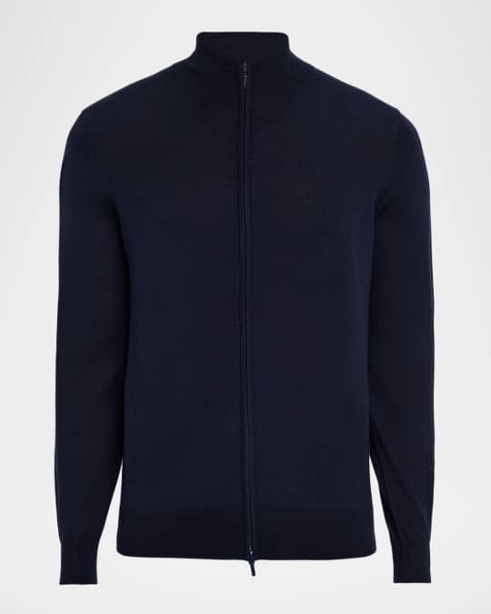 Neiman Marcus Men's Cashmere and Silk Slim Full-Zip Sweater | Neiman Marcus