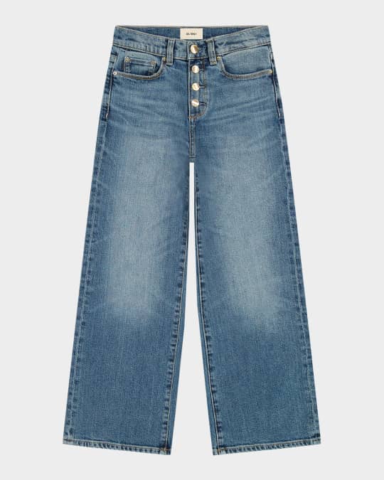DL1961 Girl's Lili Wide-Leg Denim Jeans, Size 7-16 | Neiman Marcus