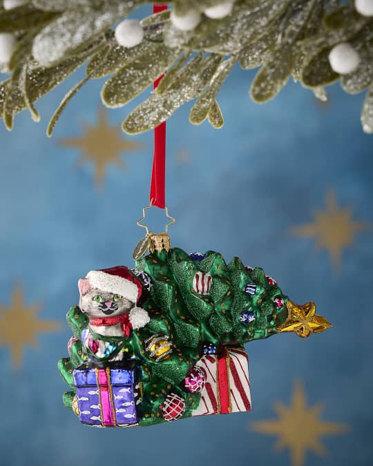 Christopher Radko Festive Feline Fiasco Christmas Ornament | Neiman Marcus