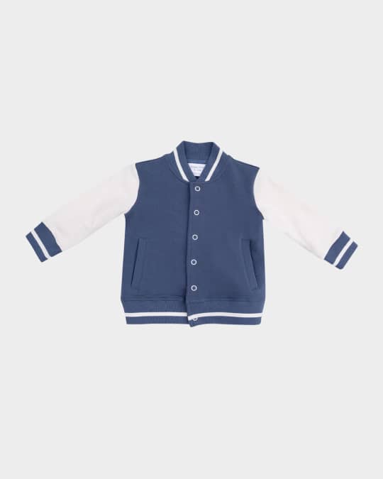 Angel Dear Boy's French Terry Letterman Jacket, Size 6M-3 | Neiman Marcus
