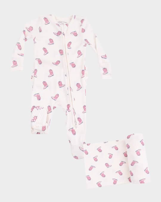 Angel Dear Girl's Petite Cowgirl Boots 2-Way Zip Footie Romper ...