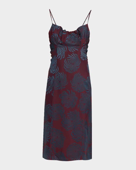 Dries Van Noten Dirios Abstract Jacquard Empire-Waist Dress | Neiman Marcus