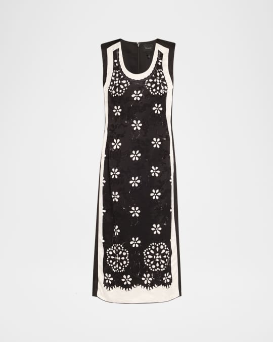 Marc Jacobs Trompe Loeil Eyelet Sleeveless Midi Dress | Neiman Marcus