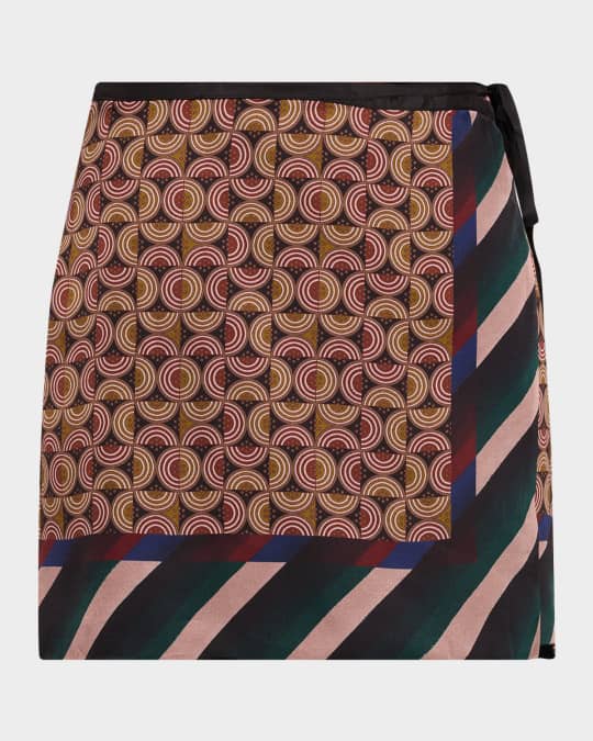 Dries Van Noten Gabrinas Mini Wrap Skirt | Neiman Marcus