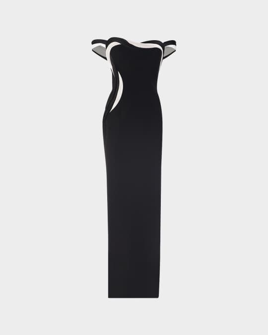 Gaurav Gupta Orbital Interplay Off-Shoulder Column Gown | Neiman Marcus