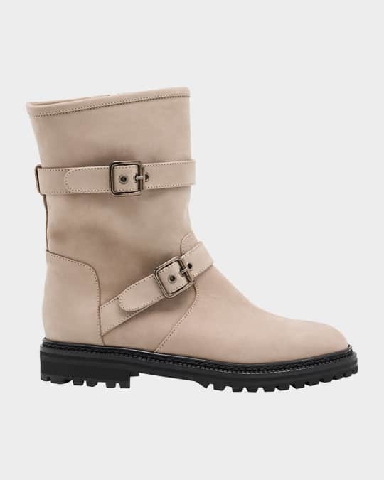 Manolo Blahnik Sulaltrosa Nubuck Lug-Sole Boots | Neiman Marcus