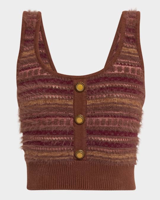 L'Agence Galene Mixed-Stitch Sweater Tank Top | Neiman Marcus