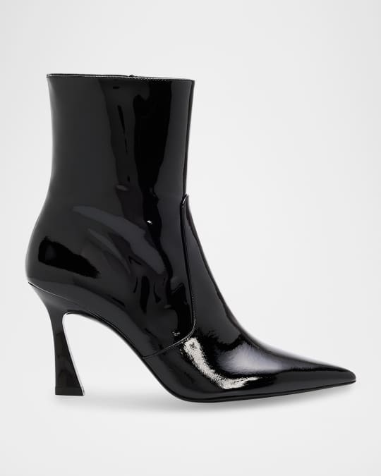 Stuart Weitzman 85mm Vinnie Leather Booties | Neiman Marcus