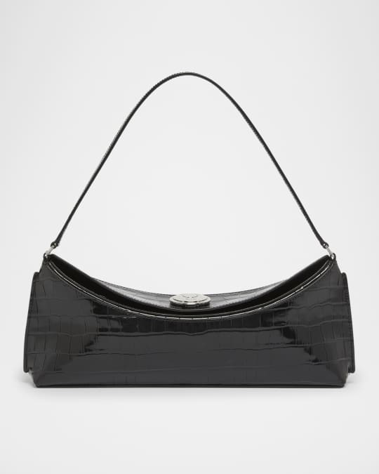 Jacquemus Le Calisson Croc-Embossed Leather Shoulder Bag | Neiman Marcus