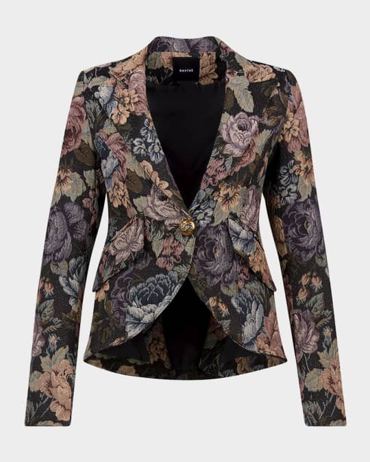 Smythe Floral Jacquard Single-Breasted Blazer | Neiman Marcus