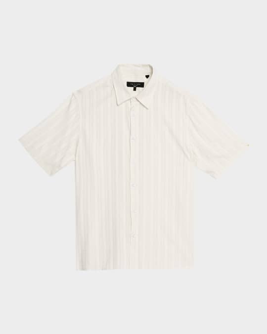 Rag & Bone Men's Dalton Plaid Jacquard Short-Sleeve Shirt | Neiman Marcus