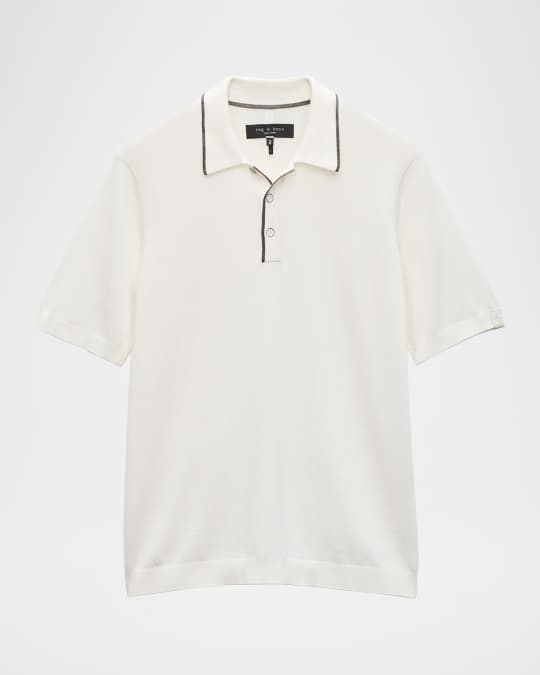Rag & Bone Men's Crawford Wool and Cashmere Short-Sleeve Polo Sweater ...