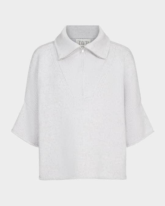TWP In The Morning Cashmere Quarter-Zip Sweater | Neiman Marcus