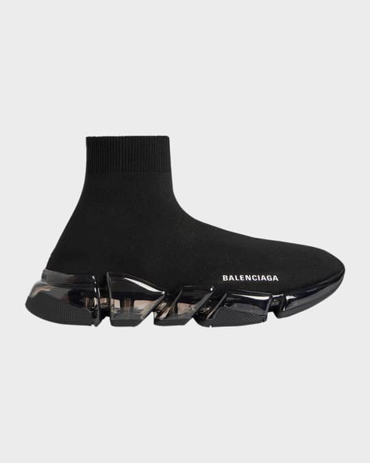 Balenciaga Speed 2.0 Clear Sole Recycled Knit Sneakers | Neiman Marcus