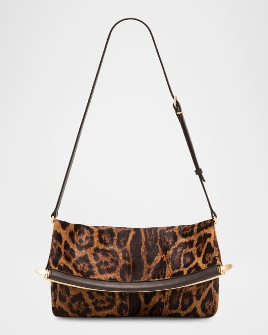 Tod's Magenta Animal-Print Calf Hair Shoulder Bag | Neiman Marcus