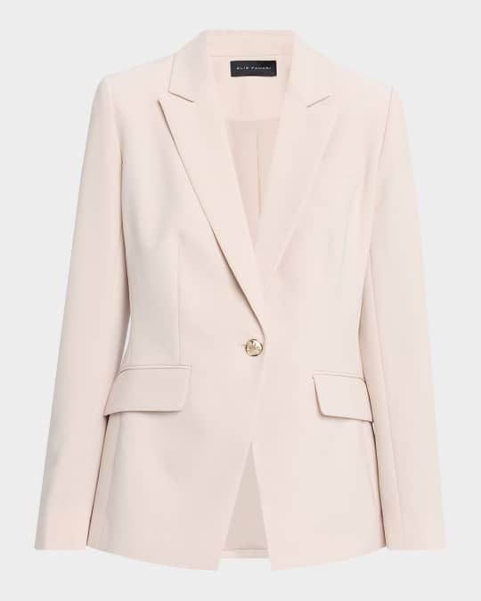 Elie Tahari The Ashton Ruched-Back One-Button Blazer | Neiman Marcus