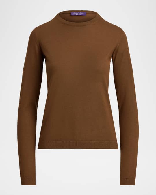 Ralph Lauren Collection Cashmere Jersey Crewneck Sweater | Neiman Marcus