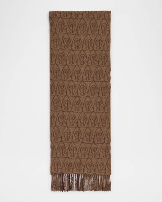 Burberry Men's Reversible B Shield Cashmere Scarf | Neiman Marcus