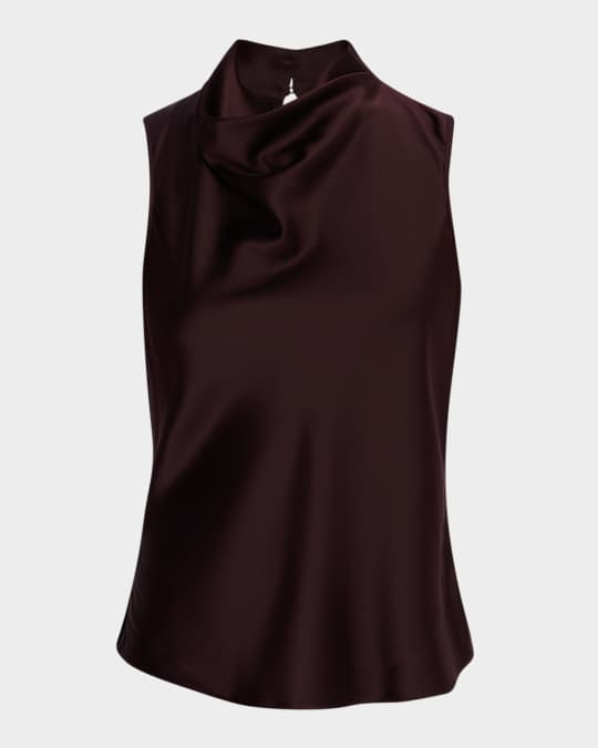 Veronica Beard Tam Silk Cowl-Neck Top | Neiman Marcus