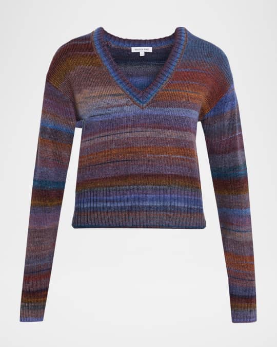 Veronica Beard Diora Stripe V-Neck Sweater | Neiman Marcus