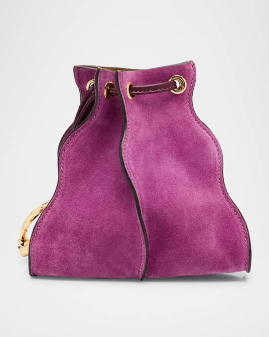 Ulla Johnson Adria Mini Pleated Wave Suede Crossbody Bag | Neiman Marcus