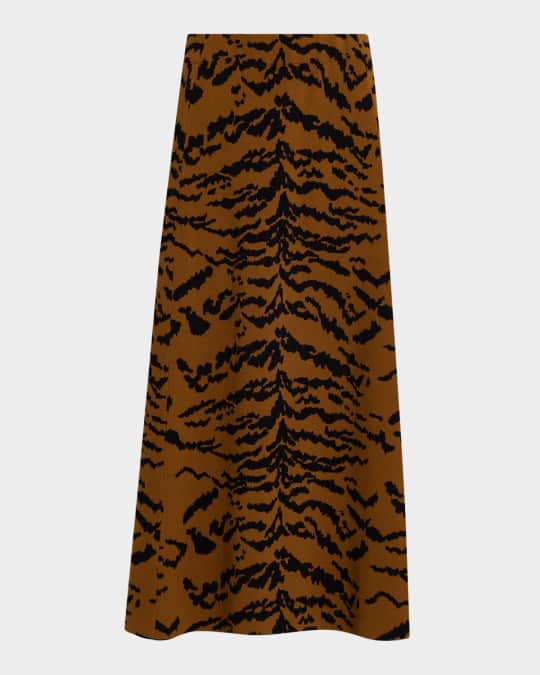 Essentiel Antwerp Italicca Zebra Knit Midi Skirt | Neiman Marcus