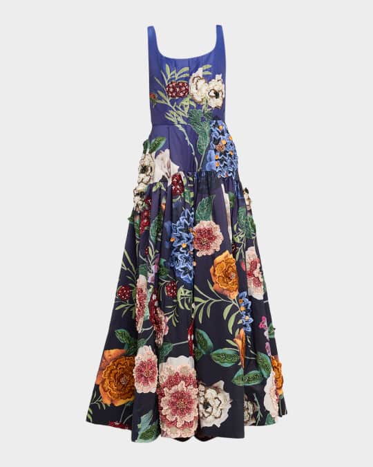 ALICE + OLIVIA Magic Garden Gradient Maxine Embellished Gown | Neiman ...