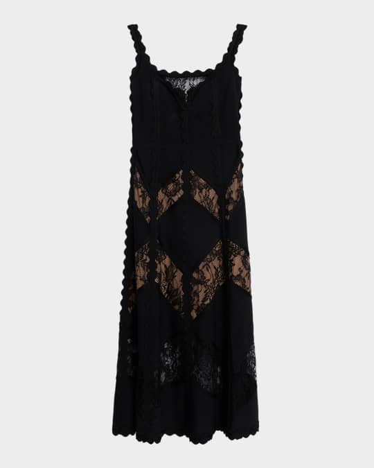 Elie Saab Lace-Inset Sleeveless Knit Maxi Dress | Neiman Marcus