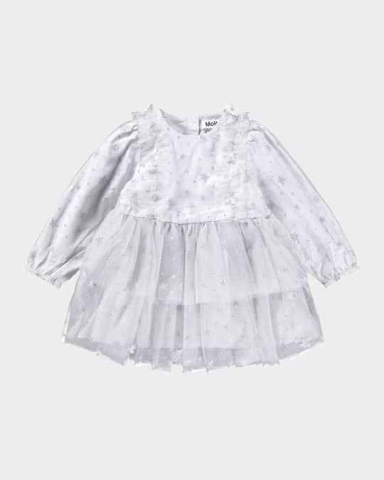 Molo Girl's Claudette Starry Tiered Tulle Dress, Size 6M-4 | Neiman Marcus