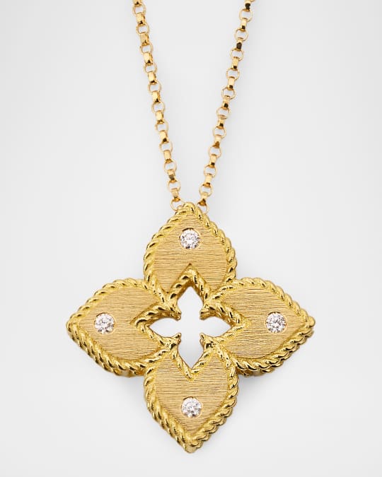 Roberto Coin Venetian Princess 18K Yellow Gold Diamond Pendant Necklace ...